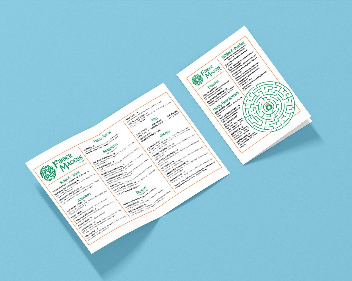 Fibber Magees Menu – paul stanton